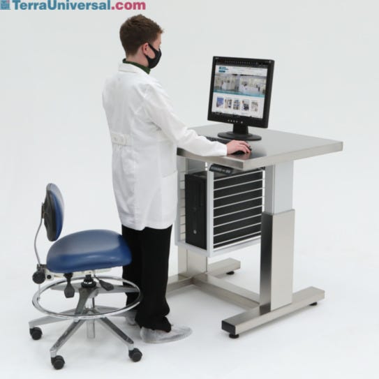 ErgoHeight Electric Height Adjustable Cleanroom Workstations | Terra ...