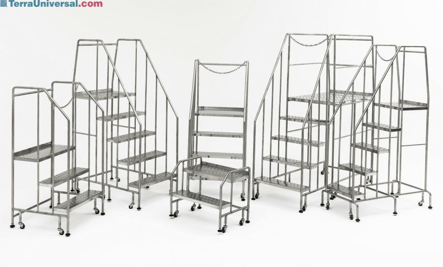 Stainless Steel Cleanroom Step Stairs and Work Platforms