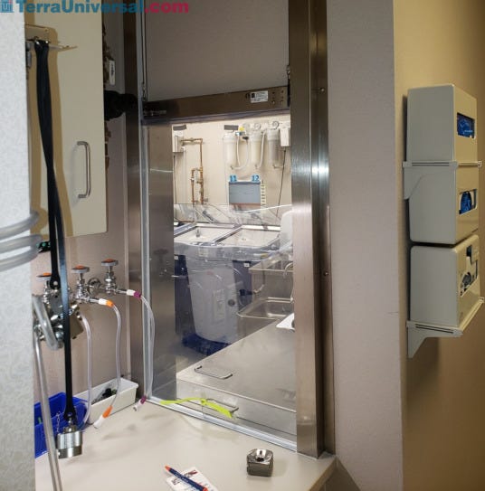 Pass-through Vertical Sliding Convenience Windows