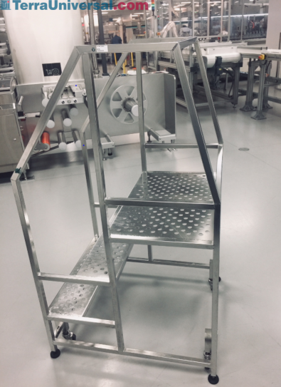 Heavy-Duty Stainless Steel Cleanroom Folding Step Ladder