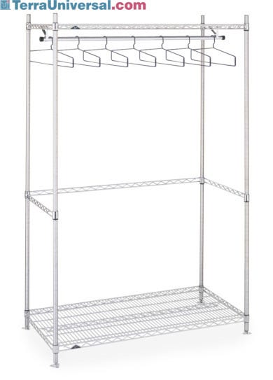Storage Basket, Chrome, 17.3"W x 7.5"L x 10"D, InterMetro 1318-01