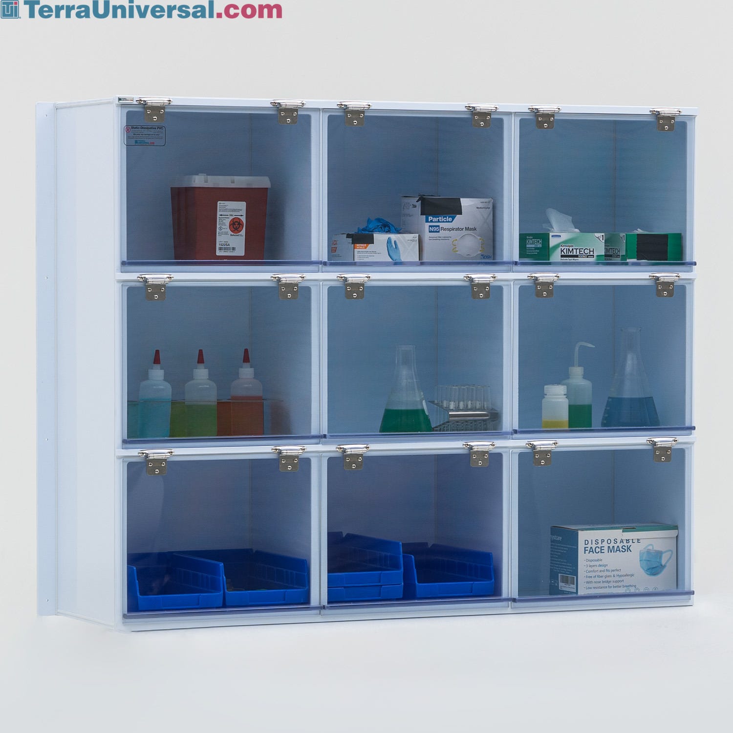 Cleanroom Wall-Mount Stocking and Storage Cabinets