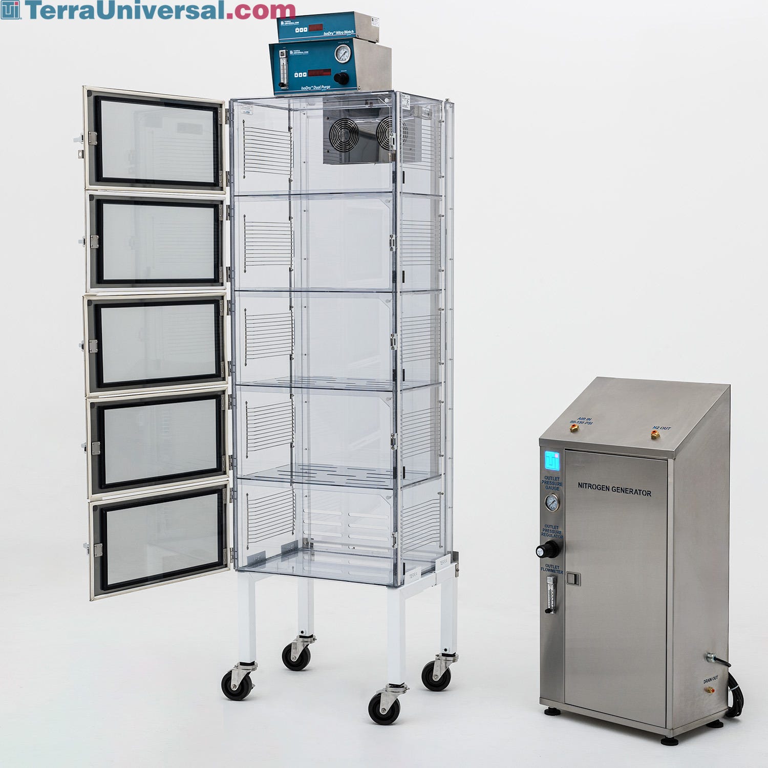 Desiccator; Static-Safe, Single Wide, Static-Dissipative PVC, 4 ...