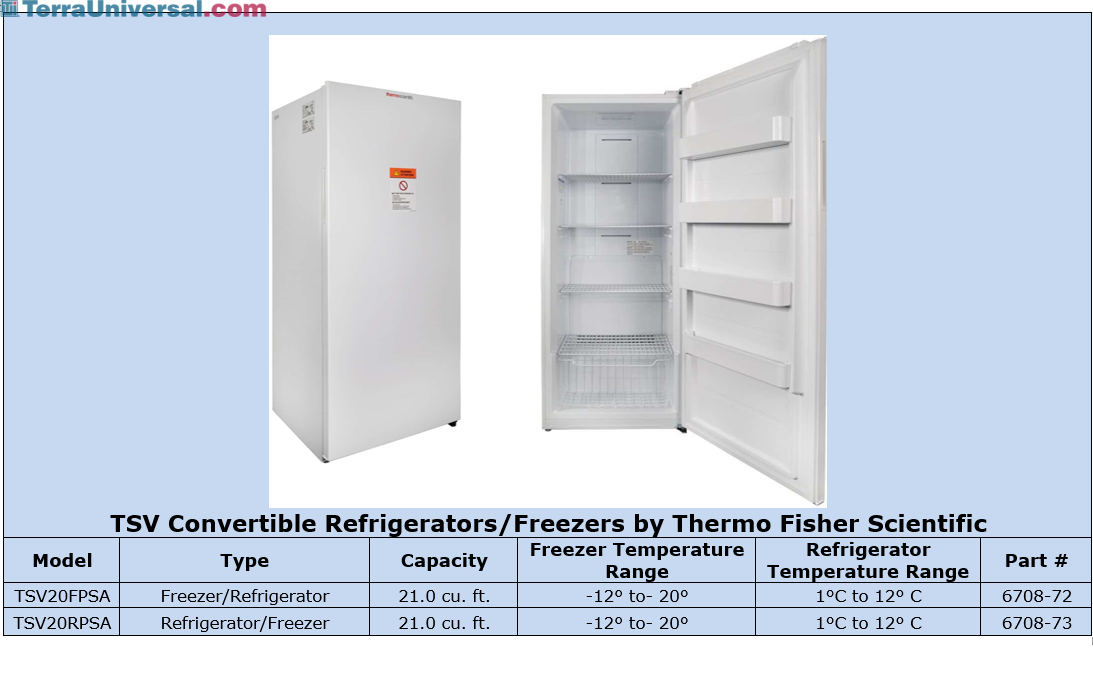 TSV Convertible Refrigerators/Freezers, Thermo Fisher Scientific