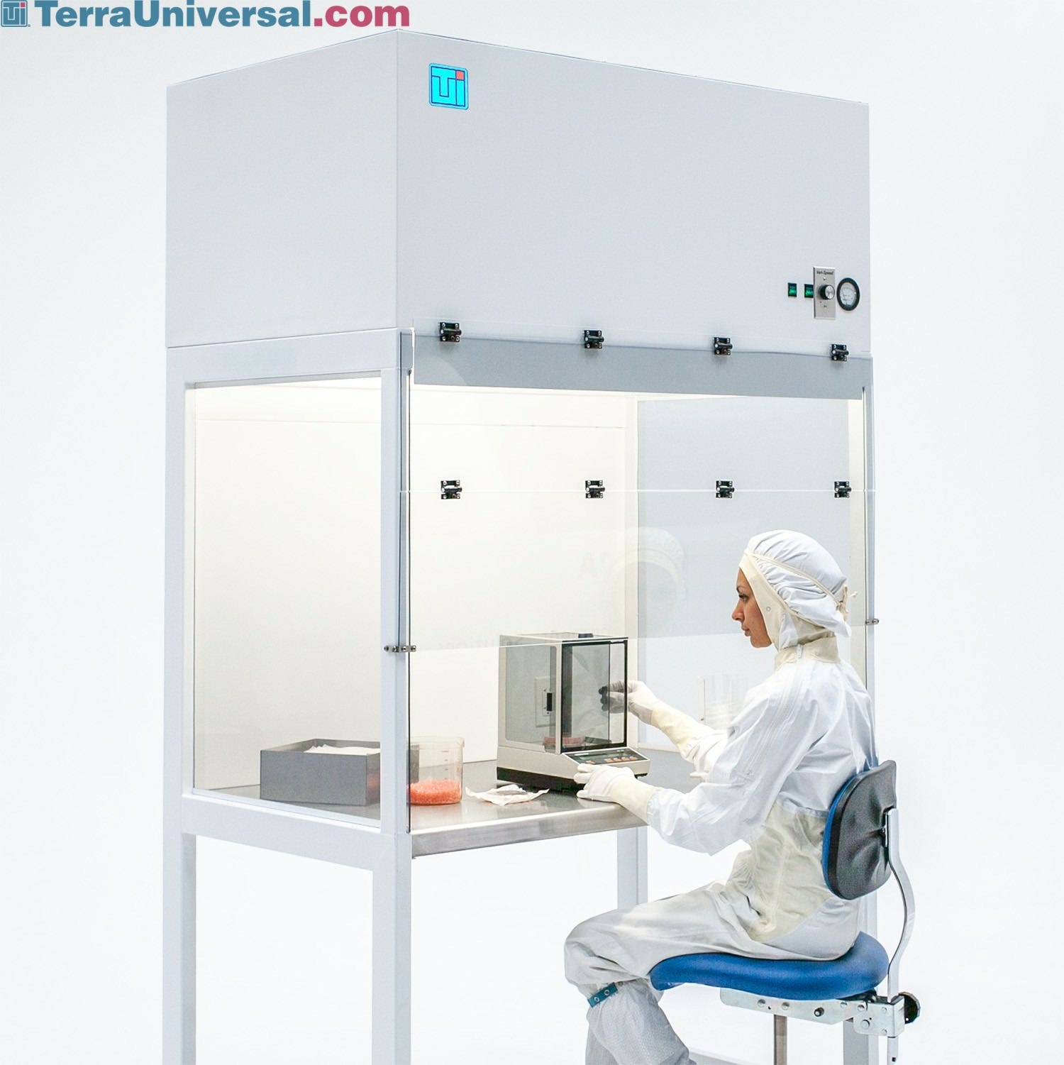 Hood; ValuLine™ Vertical Laminar Flow Station, Powder-Coated Steel ...