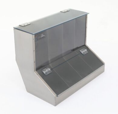Dispenser; Small Parts, 304 SS, 17.5"W x 10.5"D x 13"H, 4 Comparents ...