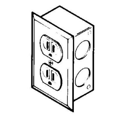 Electrical Receptacle: Duplex for Fiberglass Hood, 120V, 60 Hz 3646-54