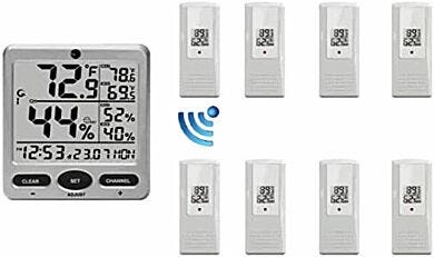 Thermo Hygrometer Wireless LCD 8 Channel with Remote Sensor 5401 34