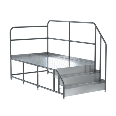 Cleanroom Access Platform; Diamond Plated, Right-Side Hand Rail, 3 ...