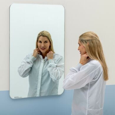 Mirror; BioSafe, Rounded Corners, 24" W x 36" H, Wall Mount, Frameless ...