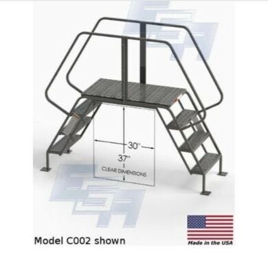 C002 4-Step Steel Crossover Platform with EZY Tread by EGA Products