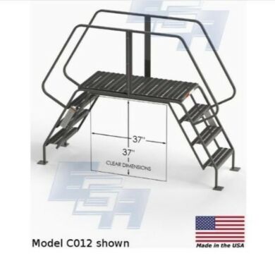 C012 4-Step Steel Crossover Platform with Grip-Strut Tread by EGA Products