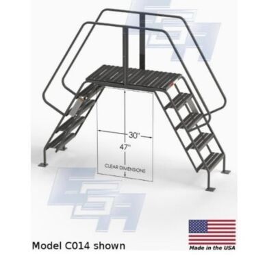 C014 5-Step Steel Crossover Platform with Grip-Strut Tread by EGA Products