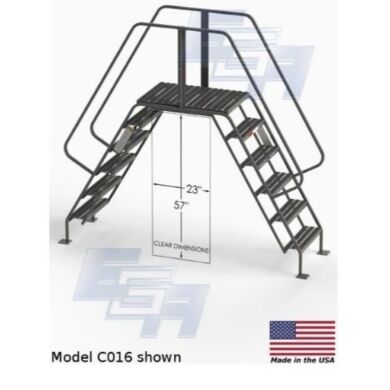 C016 6-Step Steel Crossover Platform with Grip-Strut Tread by EGA Products