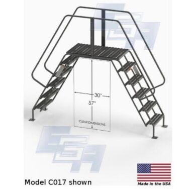 C017 6-Step Steel Crossover Platform with Grip-Strut Tread by EGA Products