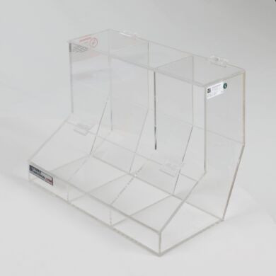 Dispenser; Small Parts, Acrylic, 17.5" W x 10.5" D x 13" H, 3 ...