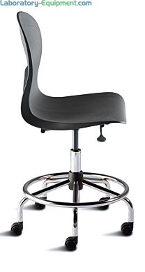 Chair; ISO 7, Polypropylene, Black, Tubular Steel, 20" - 27", Ergonomic ...
