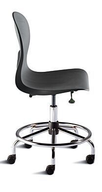 Chair; ISO 7, Polypropylene, Black, Tubular Steel, 17" - 21", Ergonomic ...