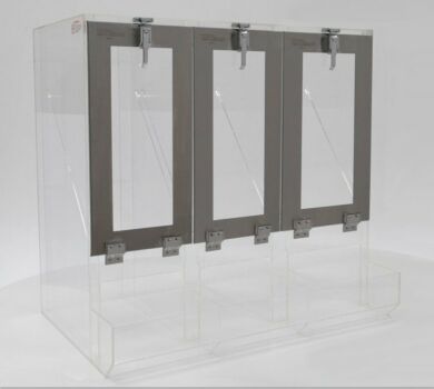Dispenser; Apparel, Acrylic, 36.5"W x 24"D x 36"H, 3 Comparents ...
