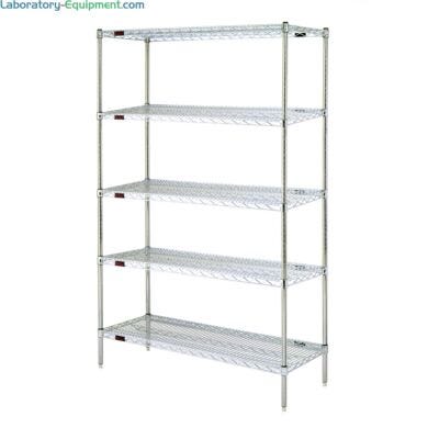 Pre-Configured Chrome Wire Shelf Rack by Eagle; 5 Shelves, 48" W x 18 ...