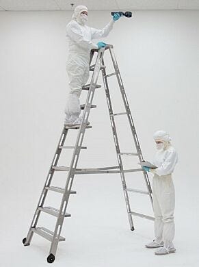 Folding Ladder; 7 Steps, 304 or 316 SS, 25.38" W x 5" D x 93.9" H ...