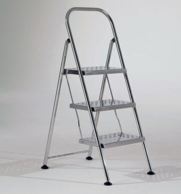 Step Stool; Diamond Plated, 3 Steps, 304 or 316 SS, 18" W x 26" D x 45 ...