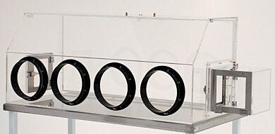 Glovebox; Series 100, Acrylic, 2 Glove Ports, 59" W x 24" D x 25" H ...