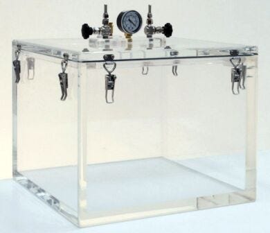 Vacuum Chamber; Benchtop, Acrylic, 16" W x 16" D x 16" H ID x 1.5"Thk ...