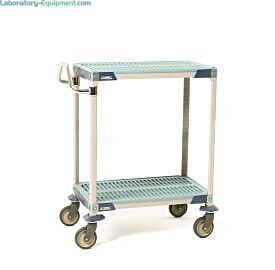 Cart; Cleanroom, Utility, Polymer, 30" W x 18" D x 38" H, Two Shelves ...