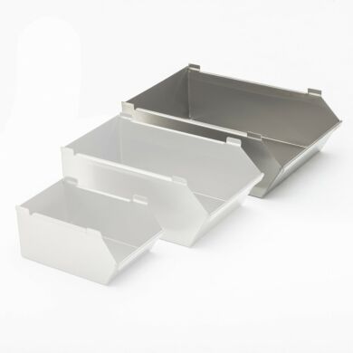 Mobile Storage Rack Bin; Large, Stainless Steel, 5.5" W x 11" D x 5" H ...