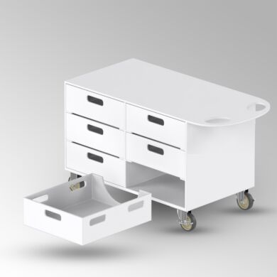 Cart; Laboratory, Chemicals, Polypropylene, 36" W x 27" D x 40" H, 6 ...