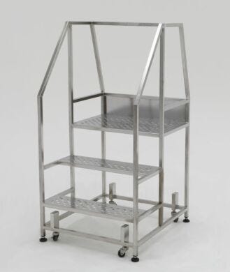 Mobile Step Stairs; Diamond Plated, 3 Steps, 304 or 316 SS, 30" W x 29 ...