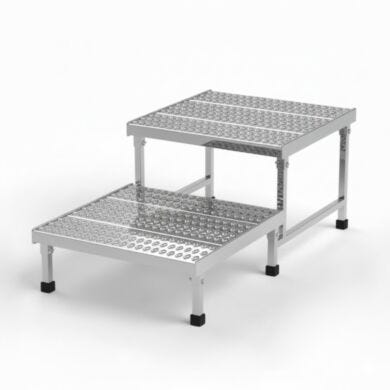 Two-Step Access Platform, 304 or 316L SS, Diamond Plating Tread, 24"W ...