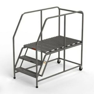 W036H 3-Step Mobile Work Platform, Grip-Strut Tread, 30" Steps, EGA ...