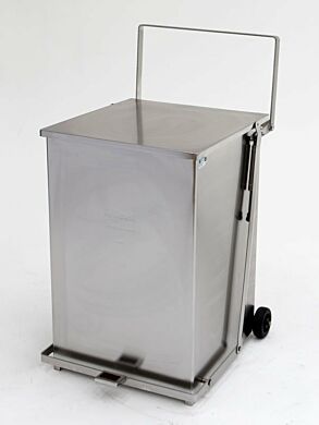 Waste Receptacle; Mobile Step-On, 304 or 316 Stainless Steel, 19"W x 19 ...