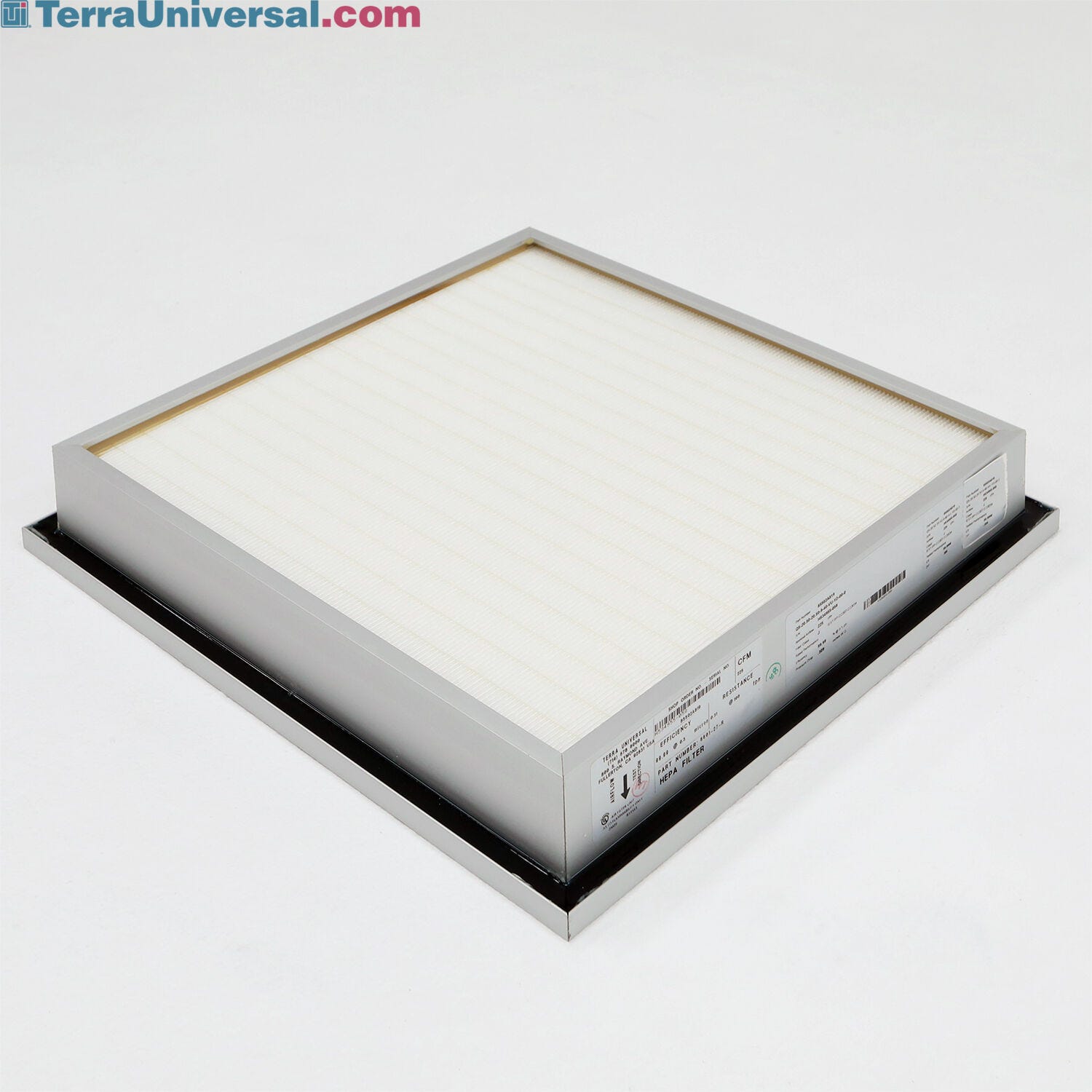 Filter; HEPA, RSR, 2'x2', Aluminum, Rated 99.99% efficient, for ...