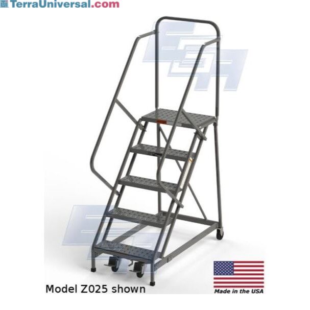 Z025 5-Step EZY-Climb Warehouse Ladder, EZY-Tread by EGA Products