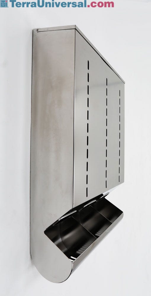 Dispenser; Glove, 304 or 316 SS, 24" W x 8" D x 39" H, 3 Compartments ...