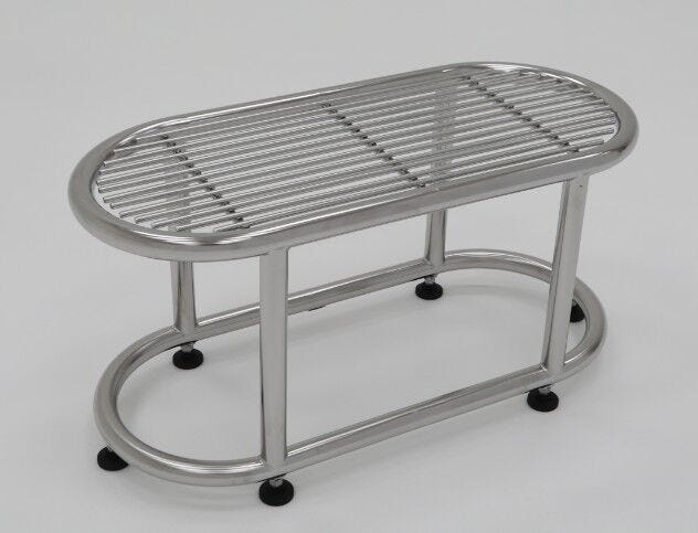 BioSafe® Gowning Bench; 304 Stainless Steel, Tubular Top, 36"W x 16"D x ...