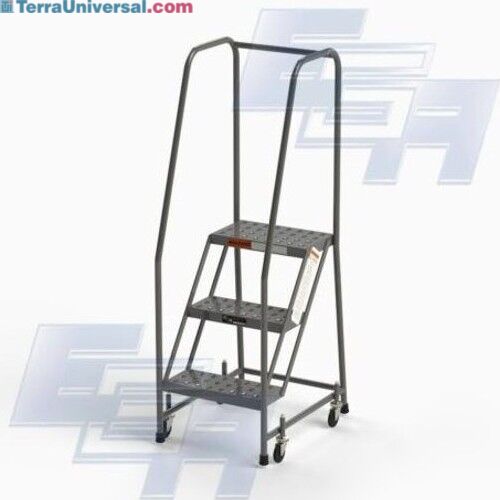 OSHA G3020HSU ROLL-EZY 3-Step Steel Industrial Rolling Ladder, EGA ...