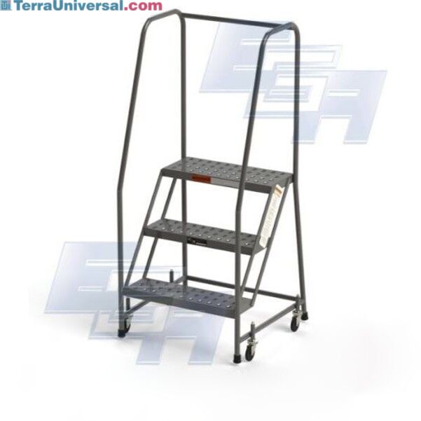 OSHA B3026HSU ROLL-EZY 3-Step Steel Industrial Rolling Ladder, EGA ...