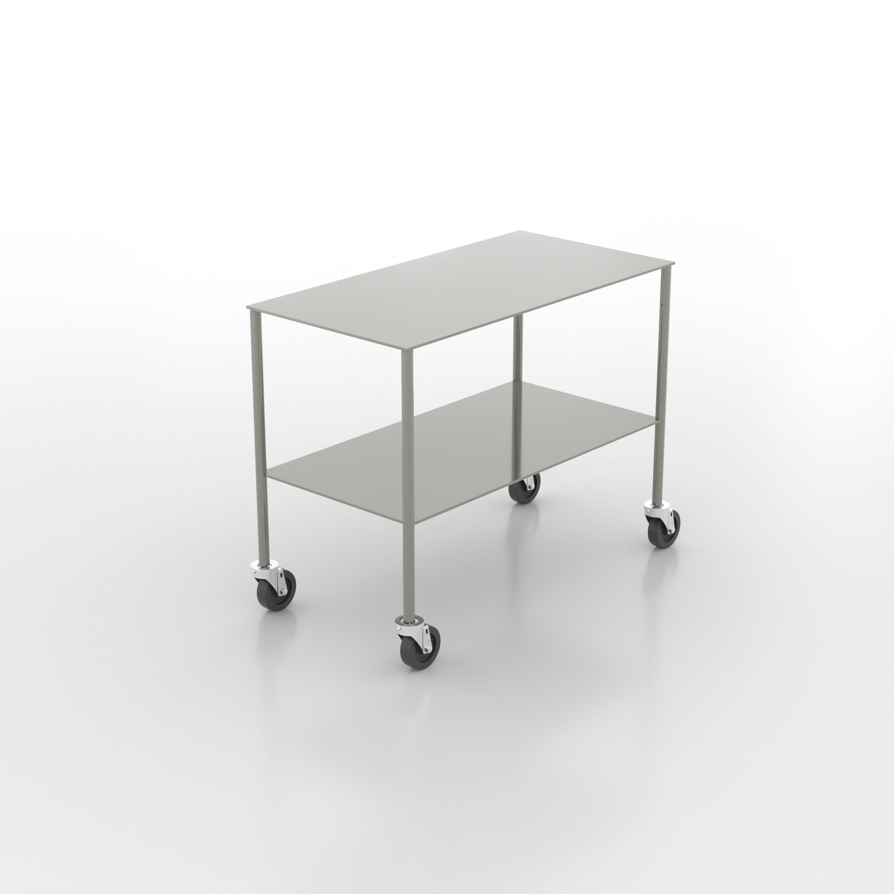 BioSafe® Instrument Table with Shelf, Round Tube, 24" W x 72" D x 34" H ...