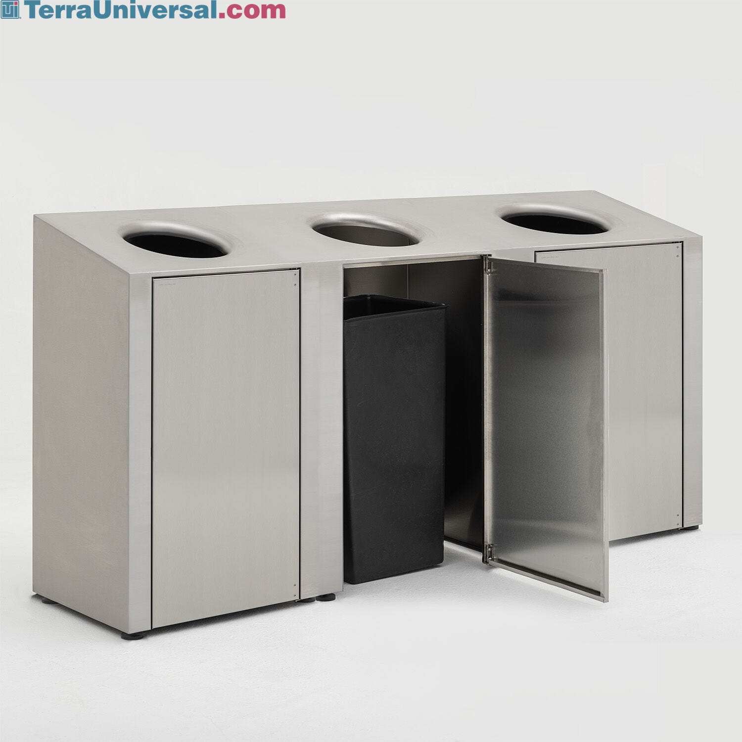 Waste Bin; BioSafe®, 72" W x 17" D x 38" H, 21 gal x 3, 304 Stainless ...