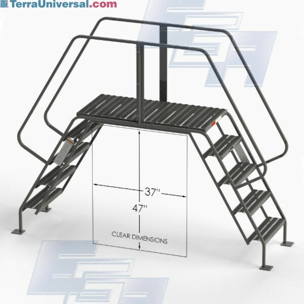 C015 5-Step Steel Crossover Platform with Grip-Strut Tread by EGA ...