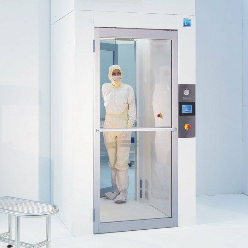 Cleanroom Air Lock; Pressurized, 52" W x 44" D x 107" H, Powder-Coated ...
