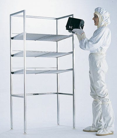 Storage Rack; Perforated, 304 Stainless Steel, 48" W x 28" D x 60" H, 4 ...