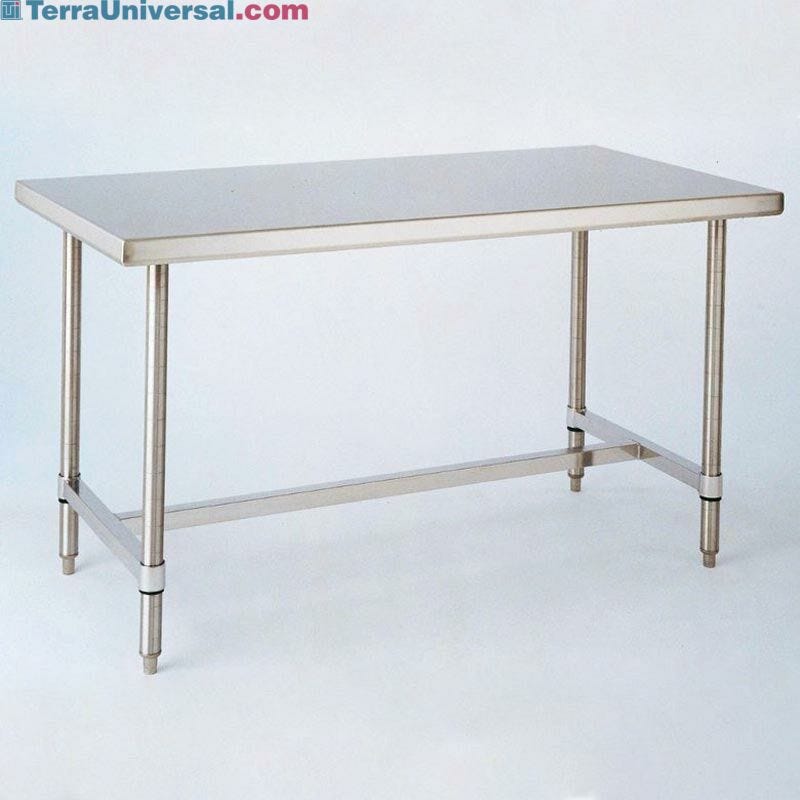 Table, Cleanroom; 304 Stainless Steel, Solid Top, 96" W x 30" D x 34" H ...