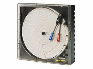 Chart Recorder; Analog, Disk, Temperature/Humidity/Dew Point, 24 Hours ...