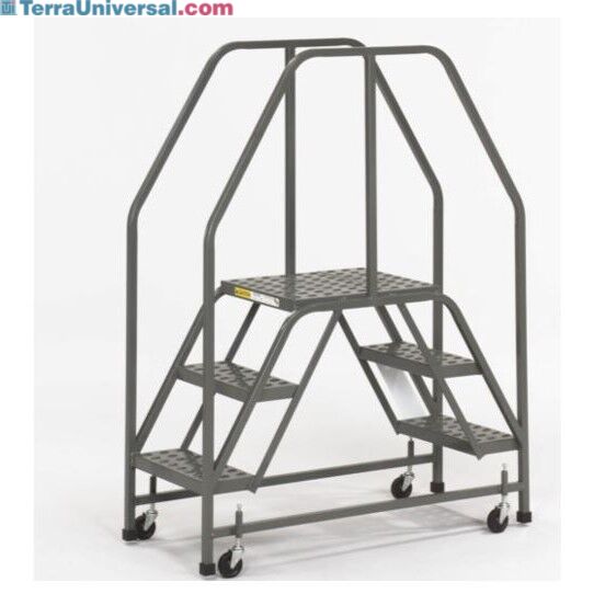 Double Entry Mobile Platform with Handrails, Perforated EZY Tread ...