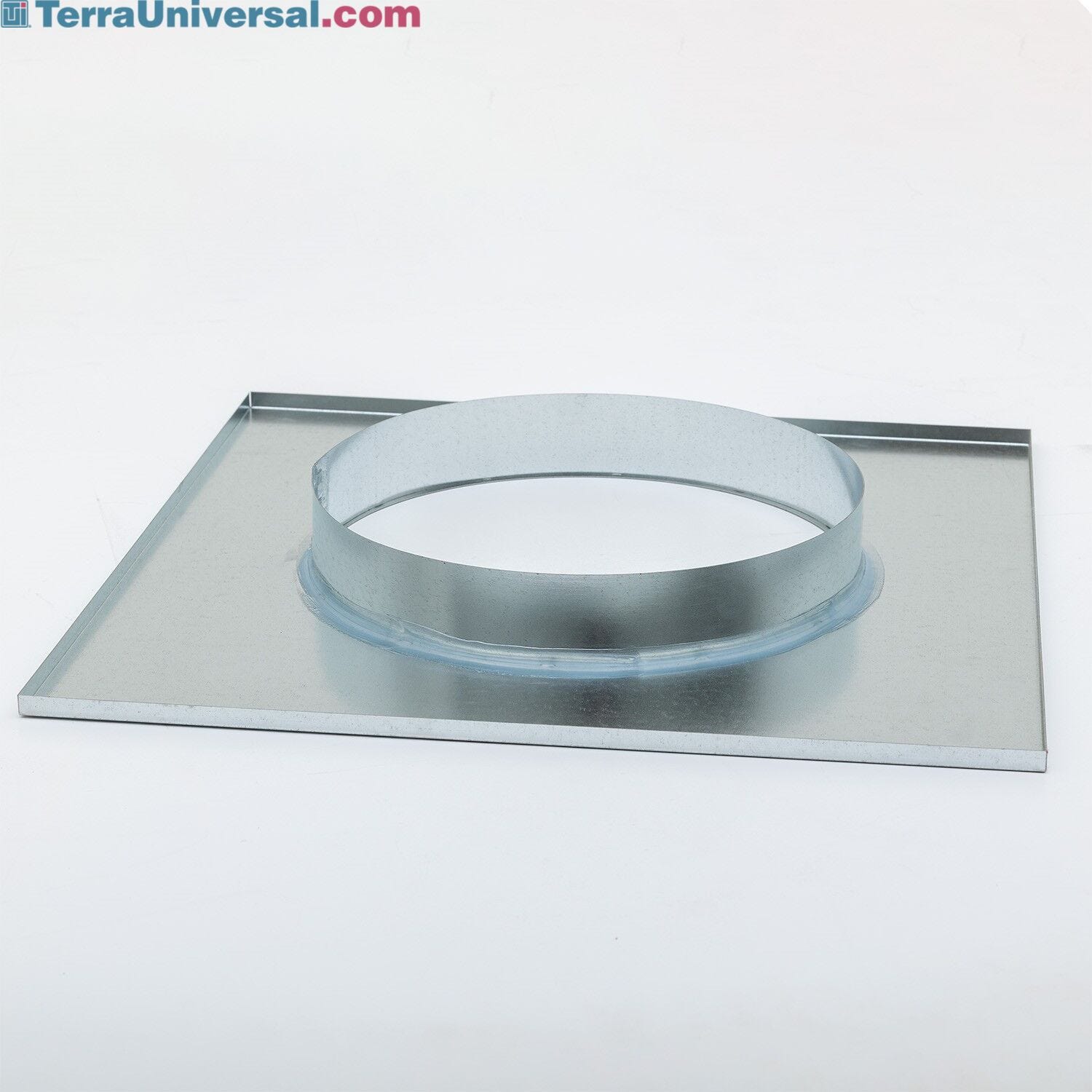 Flange adapter, 12" dia, galvanized steel; 19.5" x 19.5" x 0.45"; for ...